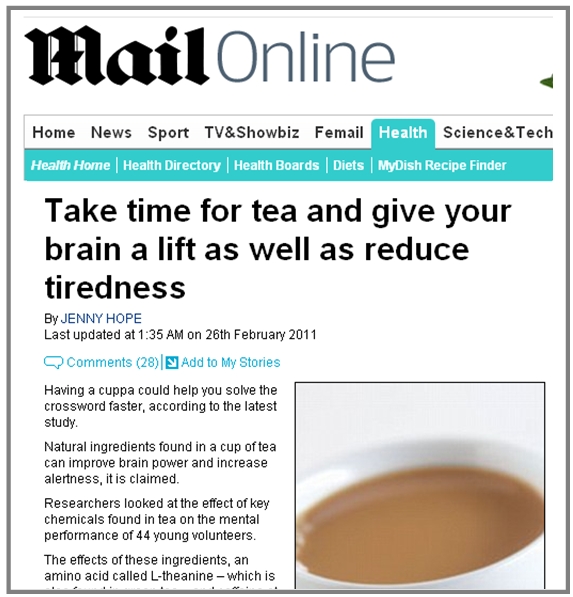 The science of tea: News-reporting as PR - The Science Bit